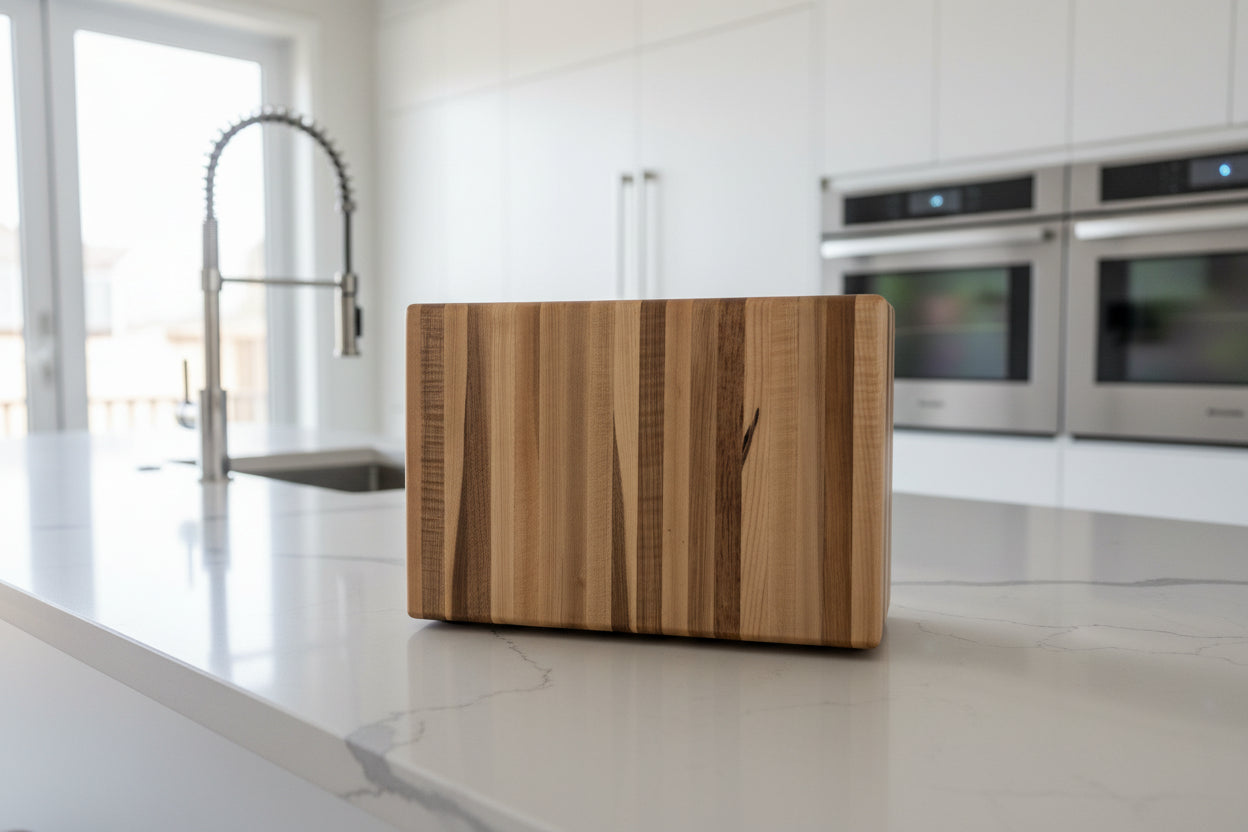 10x15x2" northern hard maple cutting board with rubber feet – Stewart's ...